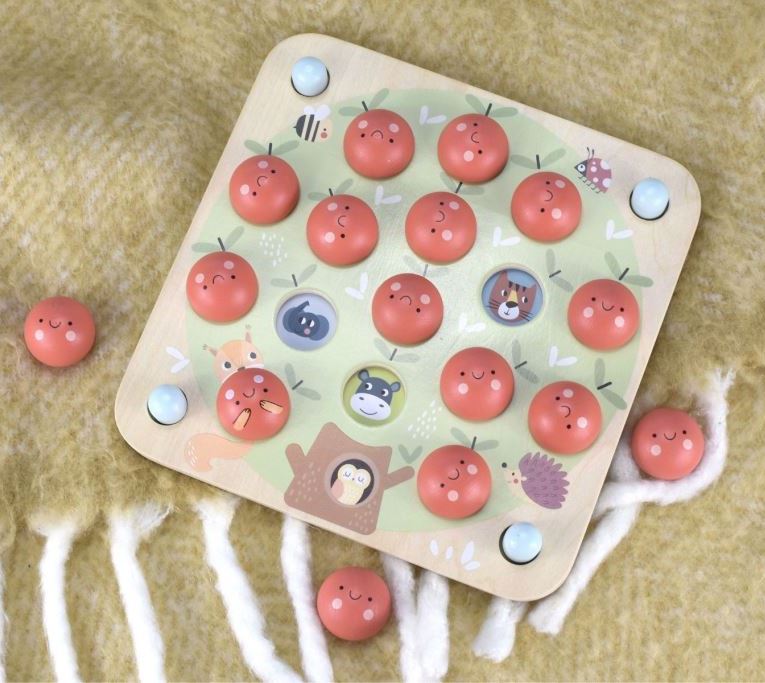 Wooden apple memory matching game – Two Little Finches